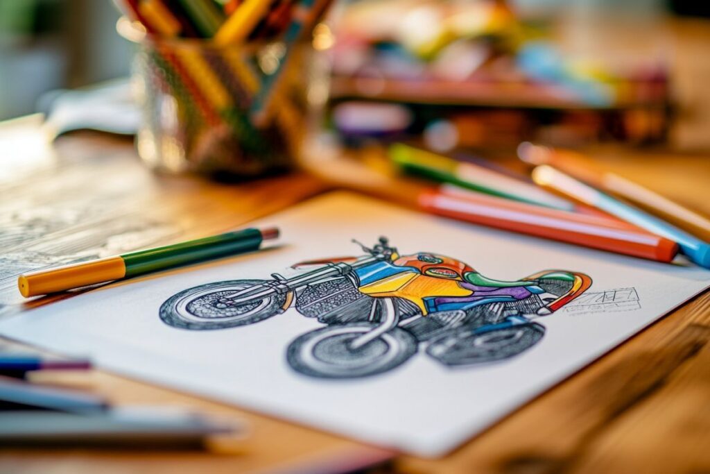 Les meilleures idées de coloriage à imprimer d'une moto GP pour les enfants